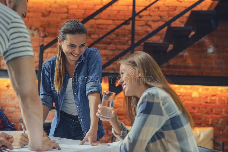 Smiling Young People at Work Stock Photo - Image of business, manager ...