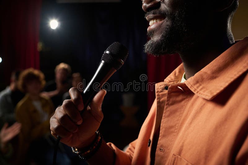 Smiling Performer Standing at Dj Table Playing Techno Music at ...