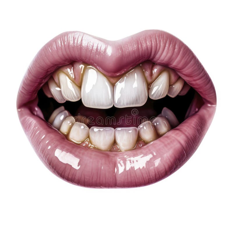 A Smiling Person S Mouth with Visible Teeth Stock Illustration ...