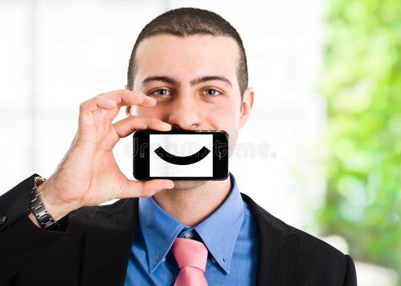 Smiling phone stock photo. Image of cell, white, network - 24450274