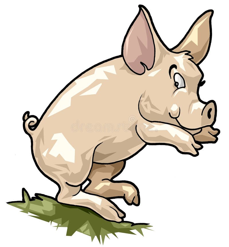 Smiling pig. Cartoon style stock illustration. Illustration of animal ...