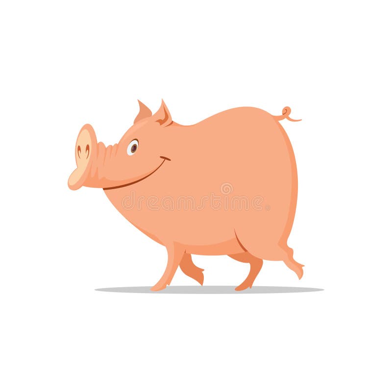 Smiling pig cartoon stock vector. Illustration of piglet - 84670991