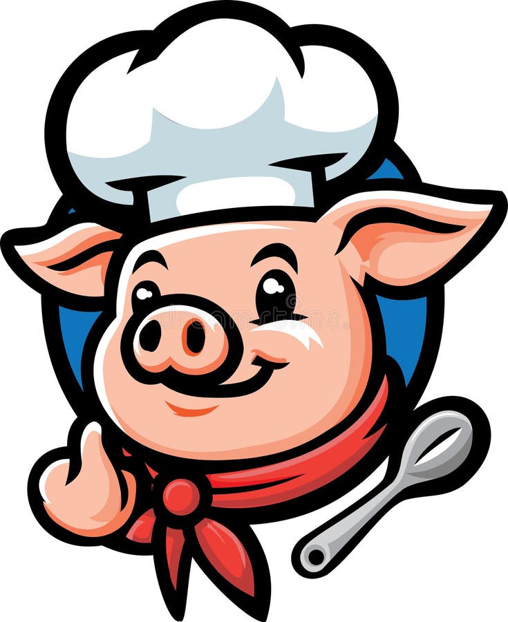 Smiling Pig Chef stock vector. Illustration of pprint - 344555070