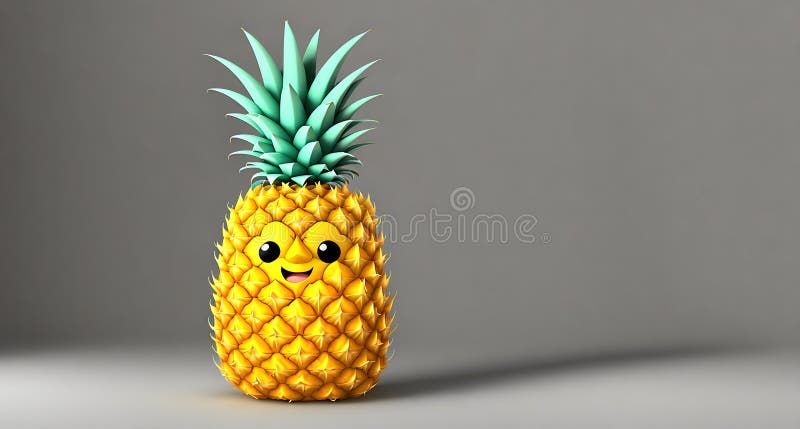 A smiling pineapple. stock illustration. Illustration of joyful - 313736249