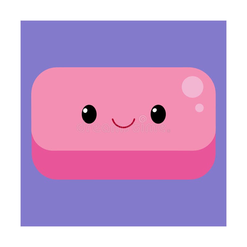 Smiling Pink Rectangular Bubblegum Piece Stock Vector - Illustration of ...