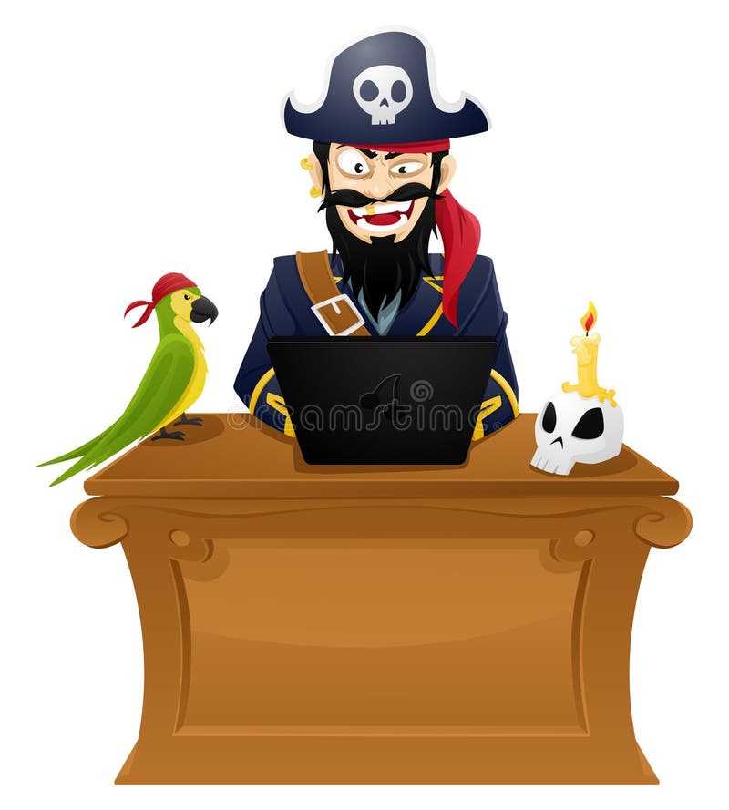 Computer Pirate - Illustration Stock Vector - Illustration of captain ...