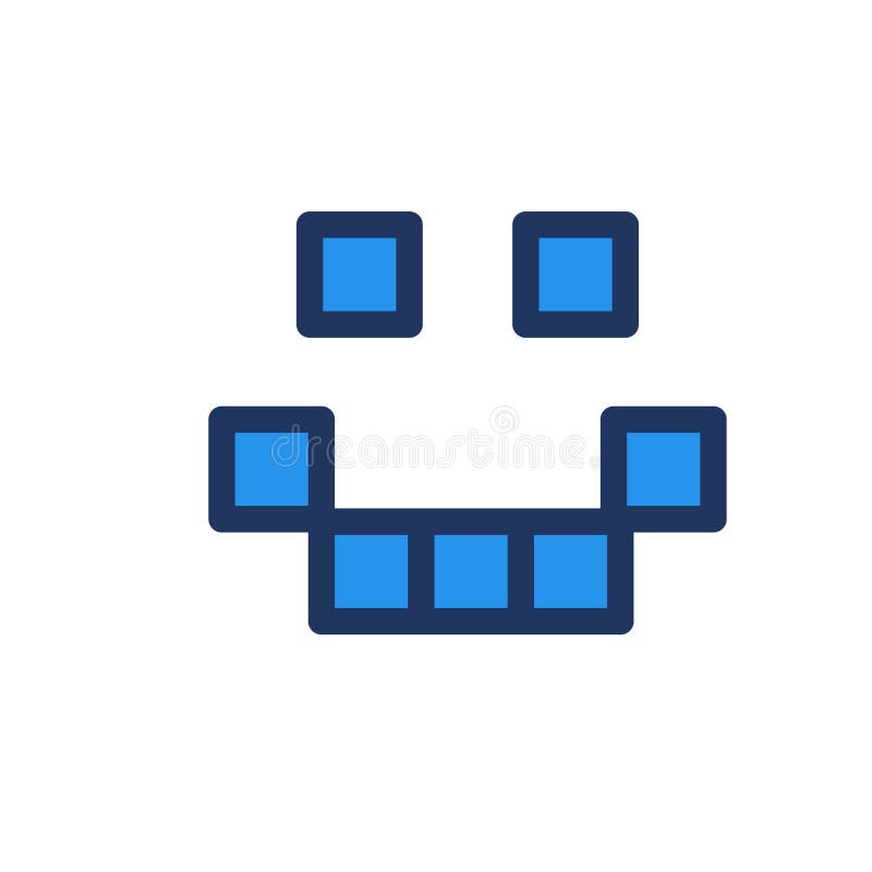 Smiling Pixelated Robot Face Chatbot Avatar Stock Vector - Illustration ...