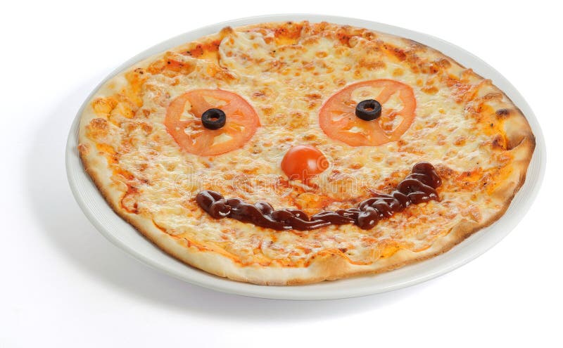Smiling Pizza stock image. Image of piece, dinner, mediterranean - 33961069