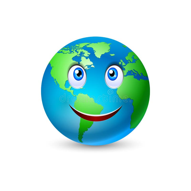 Smiling planet Earth stock vector. Illustration of nature - 61521453