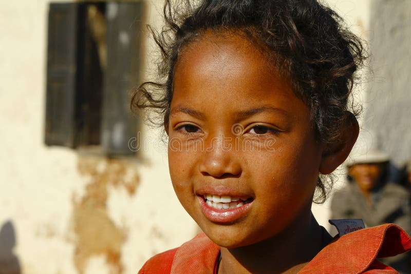 Smiling poor african girl stock photo. Image of neglected - 157288262