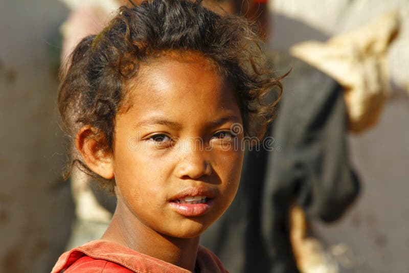 Smiling poor african girl stock image. Image of inhuman - 157288269