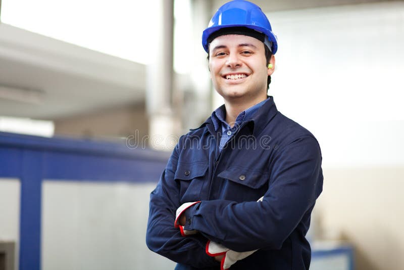 Happy Electrician Engineer Worker Stock Photo - Image of power ...