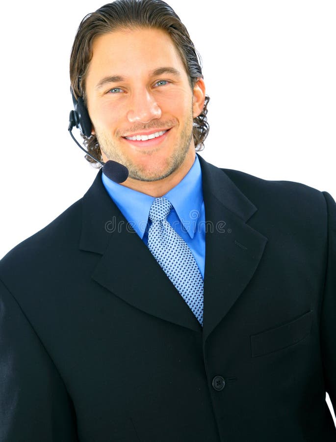 Smiling Portrait of Male Customer Service Stock Image - Image of ...