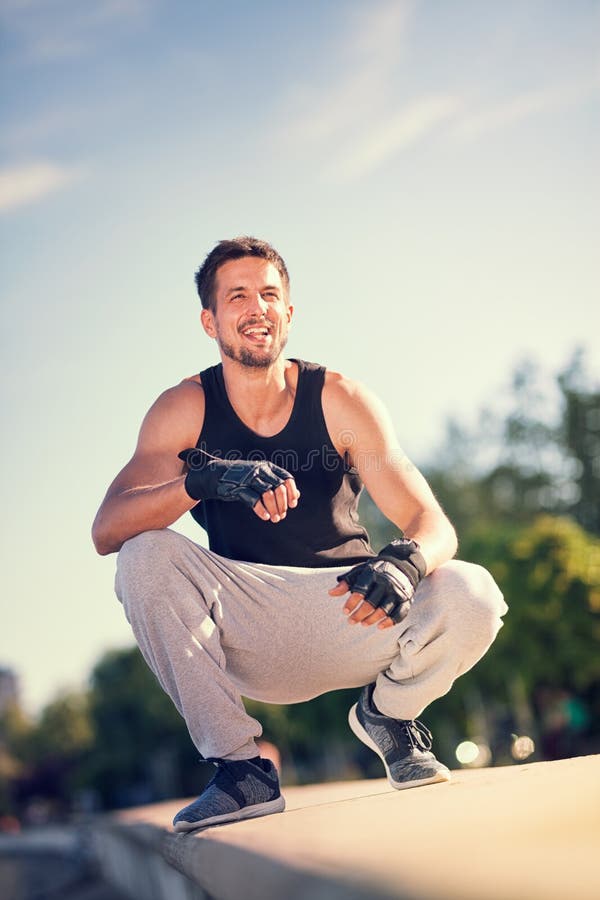 Smiling Positive Man after a Workout Stock Image - Image of active ... Smiling Positive Man after a Workout Stock Image - Image of active ...