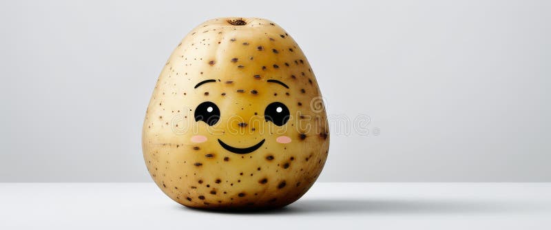 Smiling Potato with Cute Expression Stock Illustration - Illustration ...