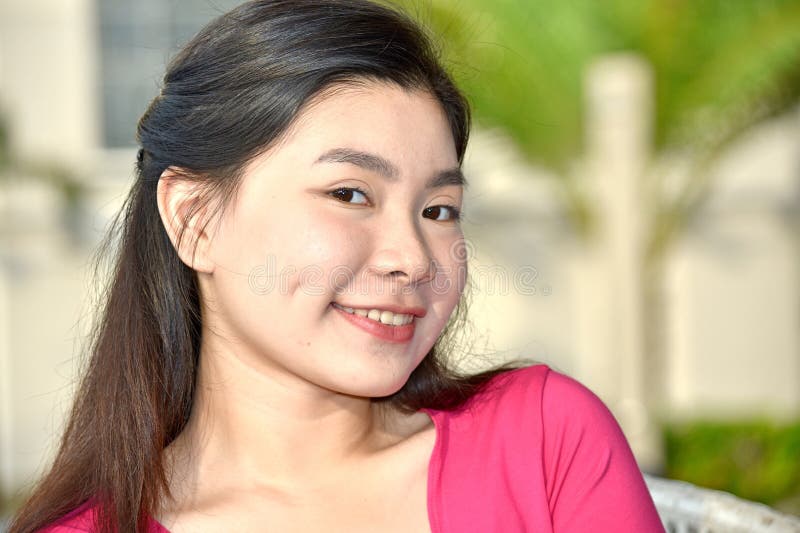 A Smiling Pretty Chinese Female Stock Image - Image of attractive ...