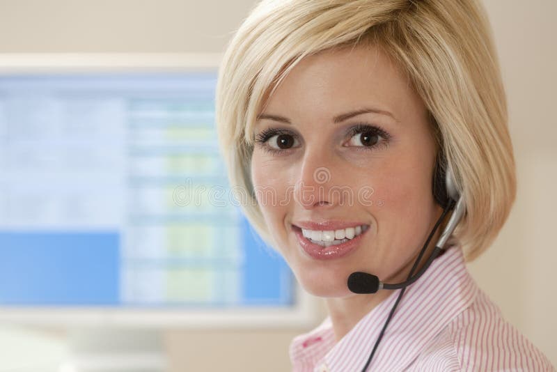 Smiling Customer Service Rep Stock Image - Image of customer, phone ...