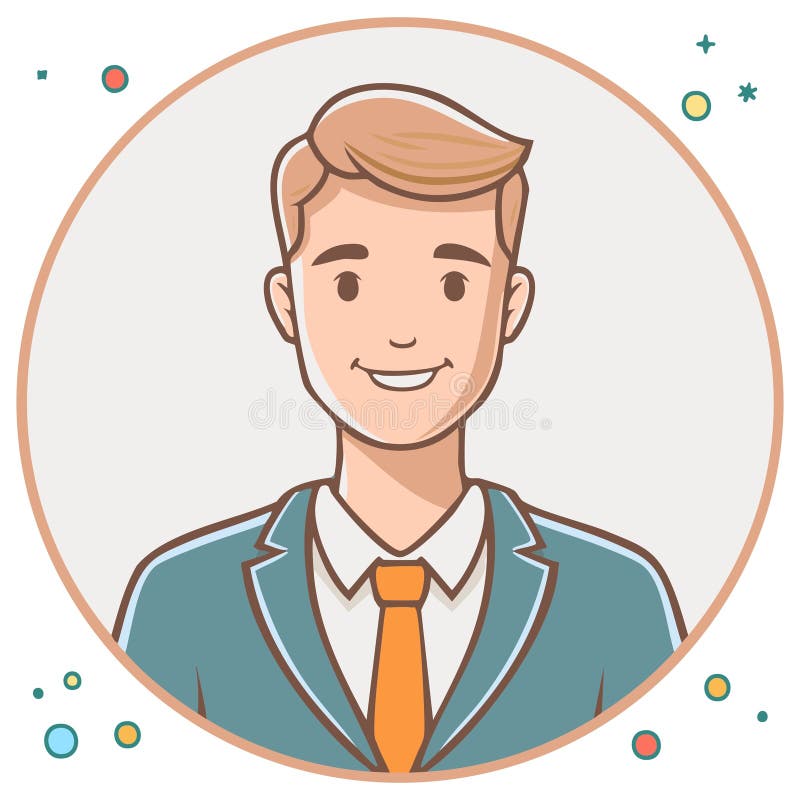Smiling Professional Man Avatar Profile Icon Illustration Stock Vector ...