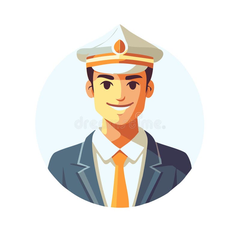 Smiling Professional Man in Uniform Cap and Formal Suit Jacket Modern ...