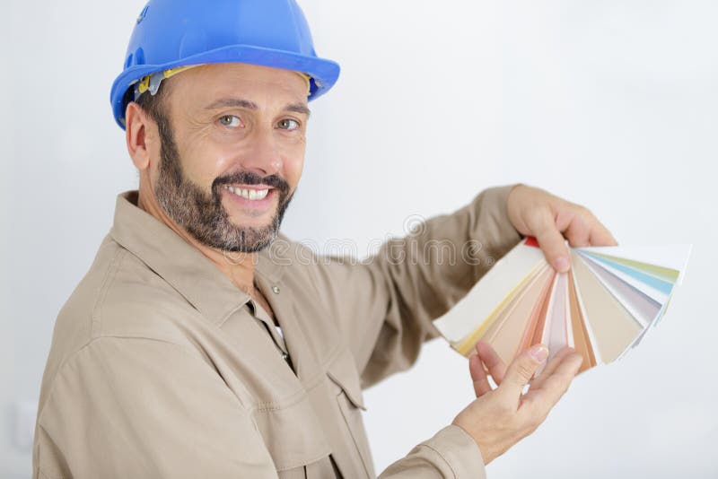 Smiling Professional Painter Portrait Stock Image - Image of decoration ...