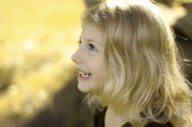 Smiling Profile stock photo. Image of forest, blond, beautiful - 1603834