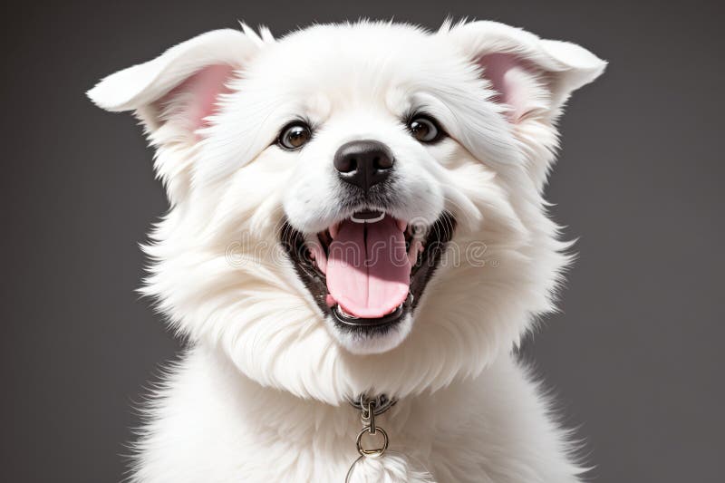 Smiling Pup a Joyful Dog on a White Background.AI Generated Stock ...