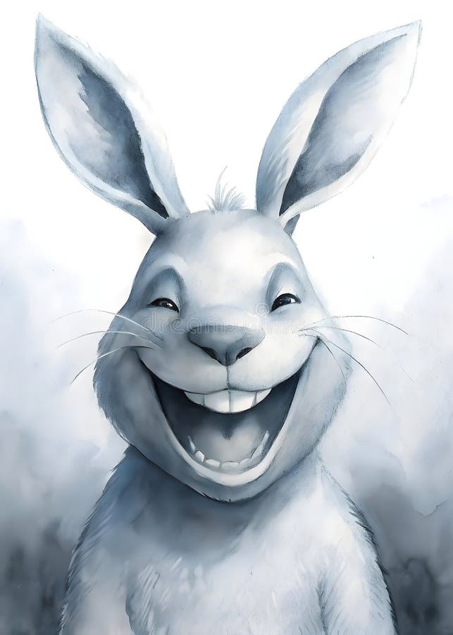 Smiling Rabbit Character Cartoon Adventure Fun Playful Joyful Animation ...