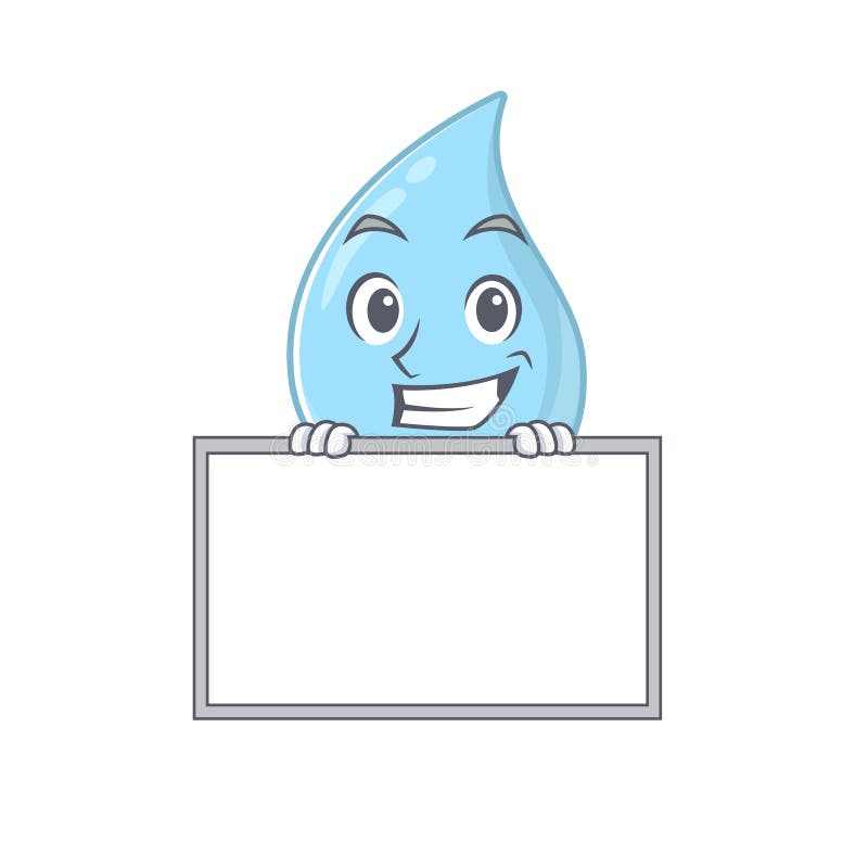 Smiling Raindrop Cartoon Design Style Has a Board Stock Vector ...