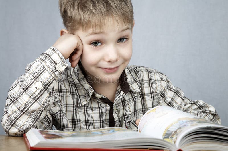Smiling reader stock image. Image of paper, indoor, reading - 1882937