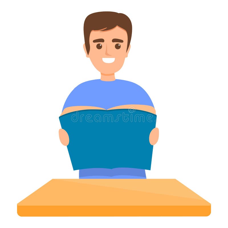 Smiling Fat Boy Reading Comics in Bookstore Cartoon Vector Stock Vector ...