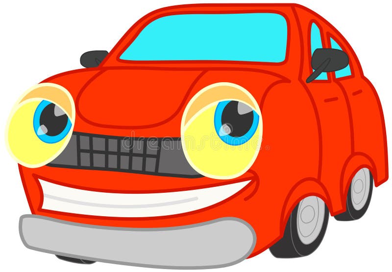 Smiling red car stock illustration. Illustration of isolated - 19631002
