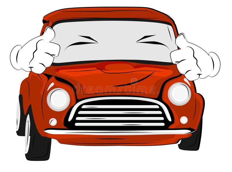 Funny red car stock illustration. Illustration of funny - 268497166