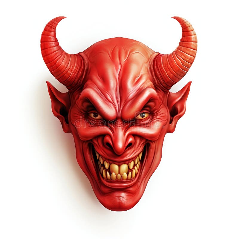 Smiling Red Devil Face Isolated on White Background. Generative Ai ...