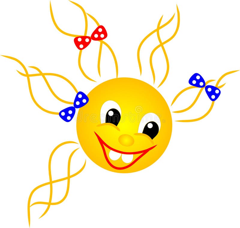 Smiling red sun stock vector. Illustration of freckles - 11195913