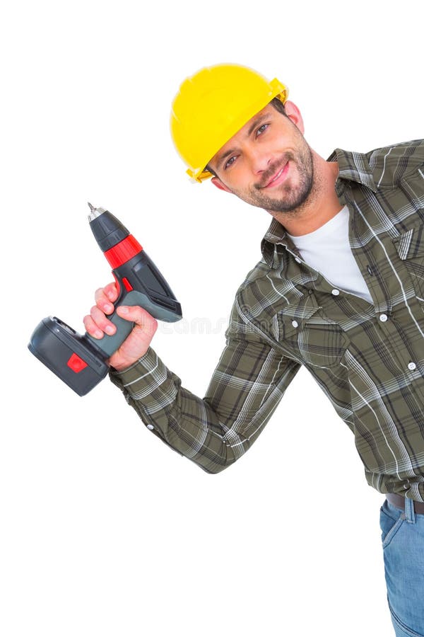 Handsome Man with a Drill Repairing a Kitchen Sink Stock Image - Image ...