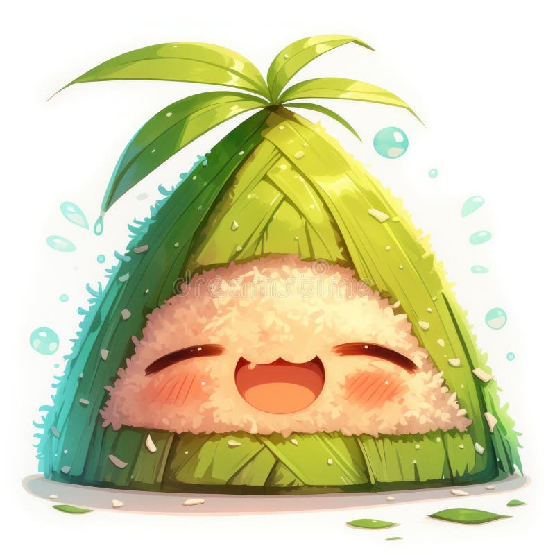 Smiling Rice Ball Illustration Generated with Ai Stock Illustration ...
