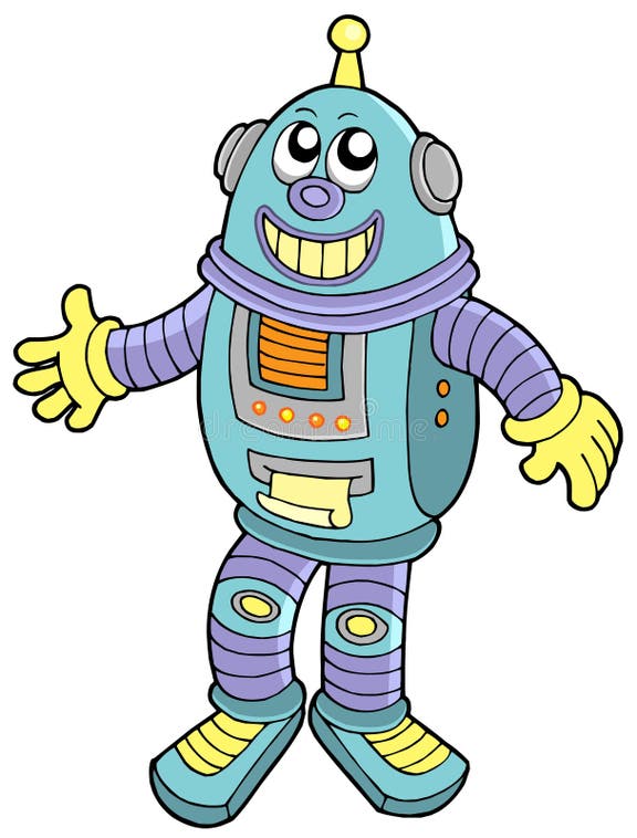 Happy Smiling Cartoon Robots Stock Illustrations – 110 Happy Smiling ...