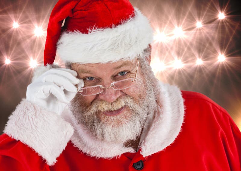 Smiling Santa Wearing Spectacles Stock Photo - Image of festivity ...
