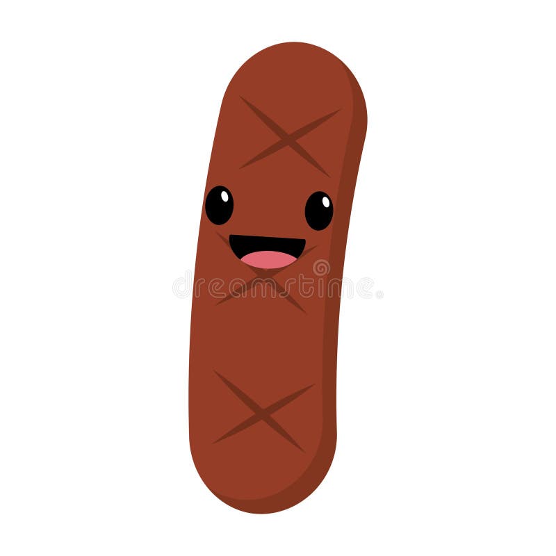 Smiling Sausage Cartoon. Vector Stock Vector - Illustration of cartoon ...