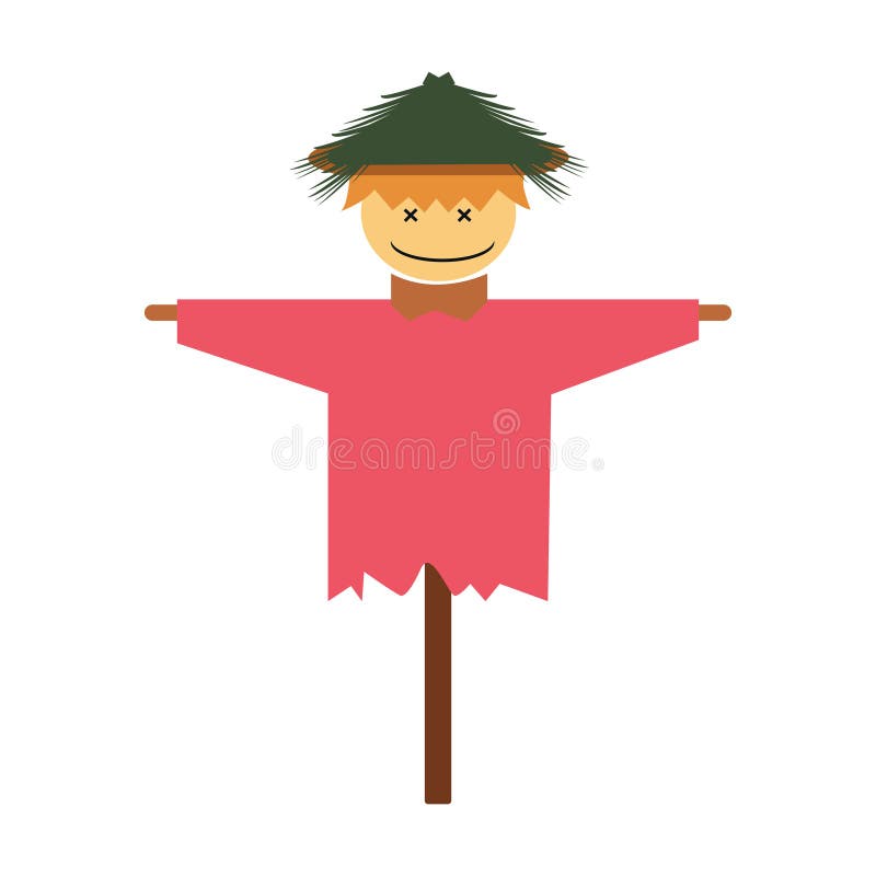 Smiling Scarecrow with Illustration in the Garden Stock Vector ...