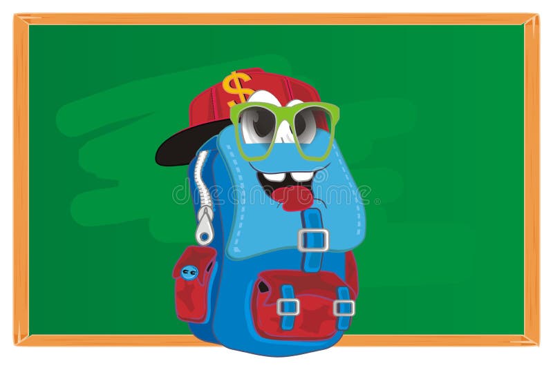 Trendy and Funny School Backpack Stock Illustration - Illustration of ...