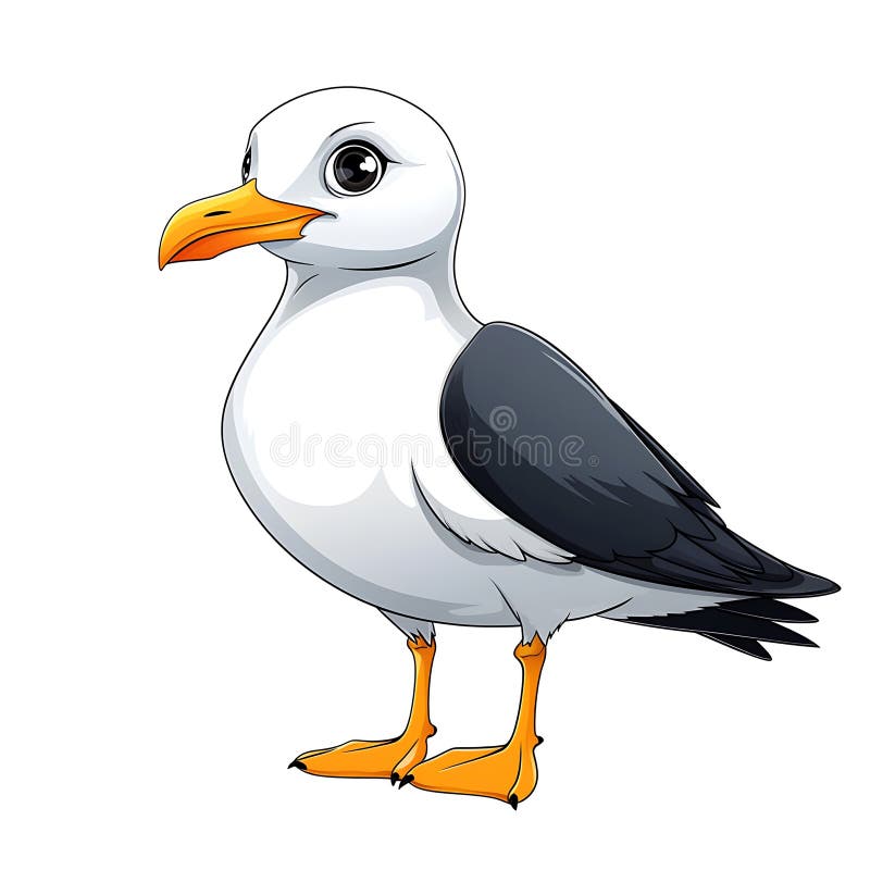 Smiling Seagull Clipart for Seaside Themes Stock Illustration ...
