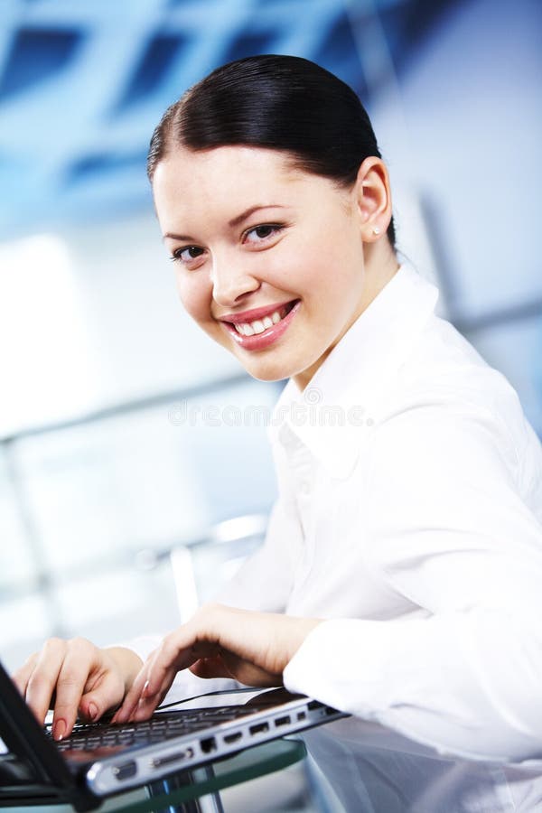 Smiling secretary stock photo. Image of caucasian, person - 13155498