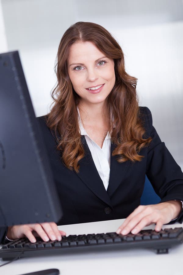 Smiling Secretary or Personal Assistant Stock Photo - Image of network ...