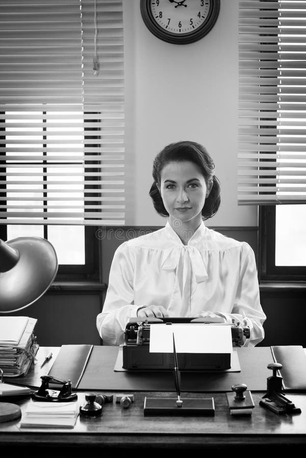 Smiling secretary at work stock photo. Image of employee - 47725934