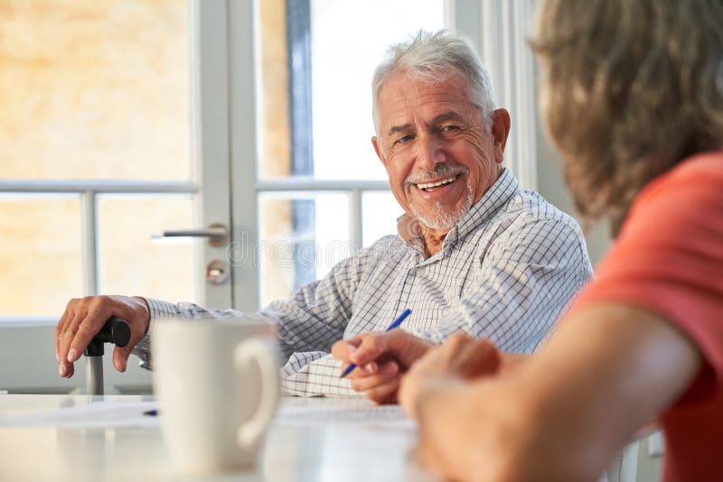 Smiling Disabled Senior Woman Stock Photo - Image of patient, closeness ...