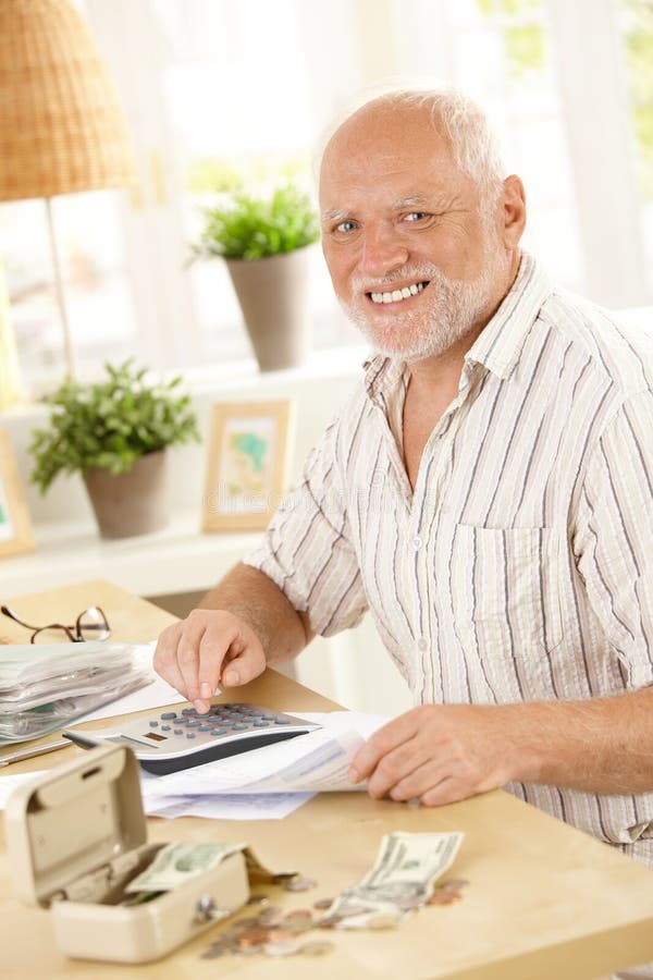 Smiling Senior at Financial Activity Stock Photo - Image of european ...