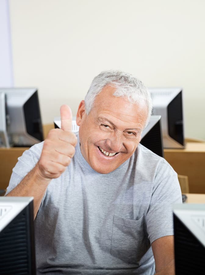 897 Old Man Computer Thumbs Up Stock Photos - Free & Royalty-Free Stock ...