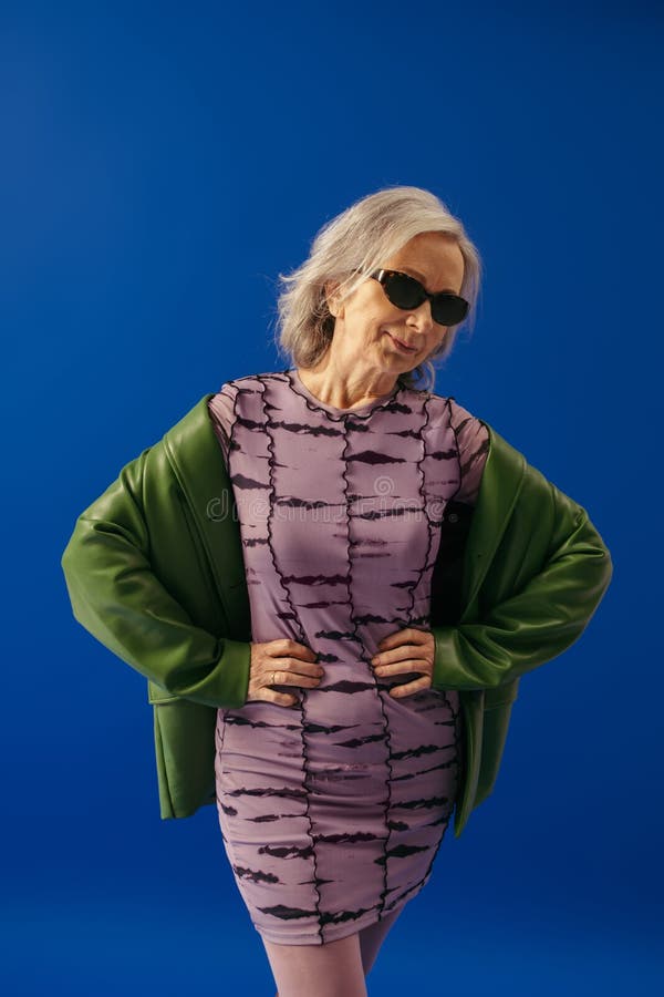 Smiling Senior Model In Sunglasses And Stock Image Image Of Attire Joyful 269341815