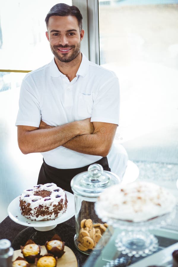 Smiling server arm crossed stock photo. Image of professional - 55584298